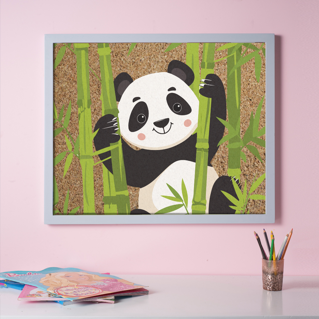 Panda Cork Pinboard with Grey Frame – Pinch of Pretty