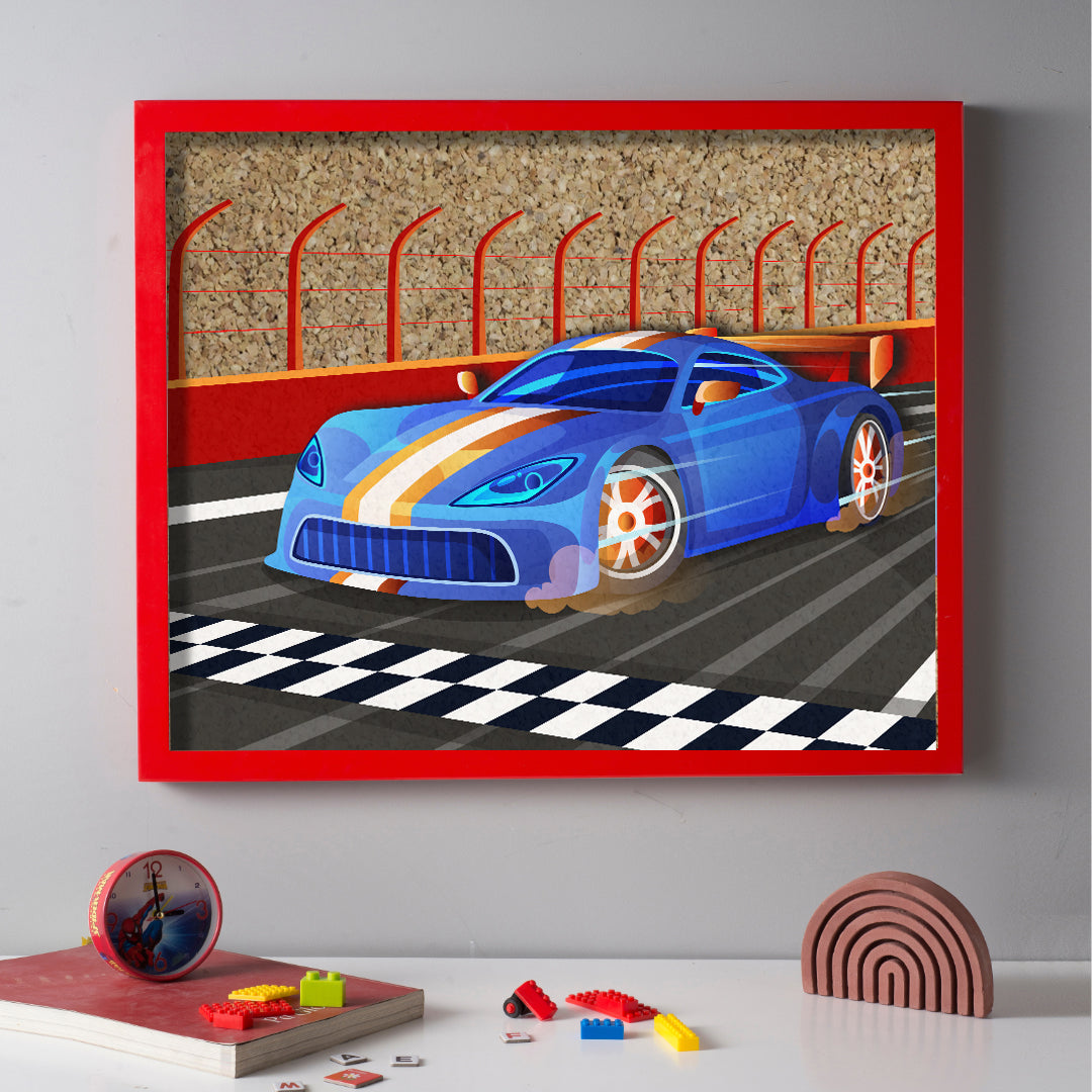 Racing Car Cork Pinboard with Red Frame – Pinch of Pretty